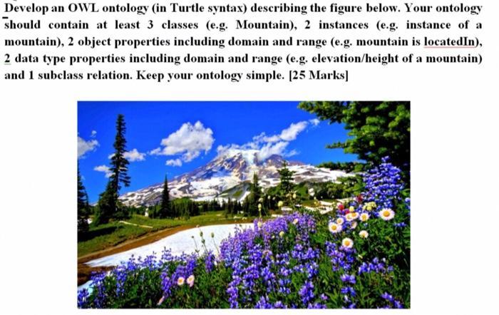 Develop an OWL ontology (in Turtle syntax) describing | Chegg.com