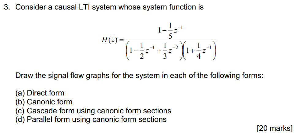 Solved 3. Consider a causal LTI system whose system function | Chegg.com