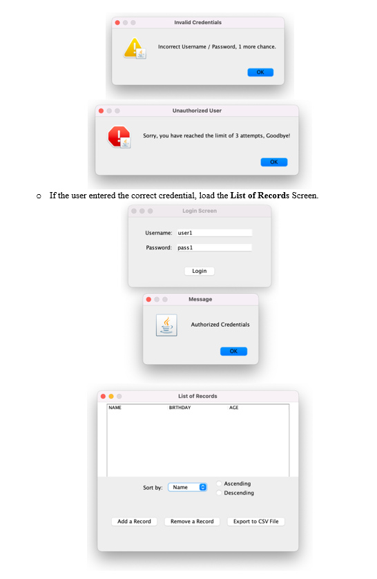 Solved Swing desktop application that will be used to | Chegg.com