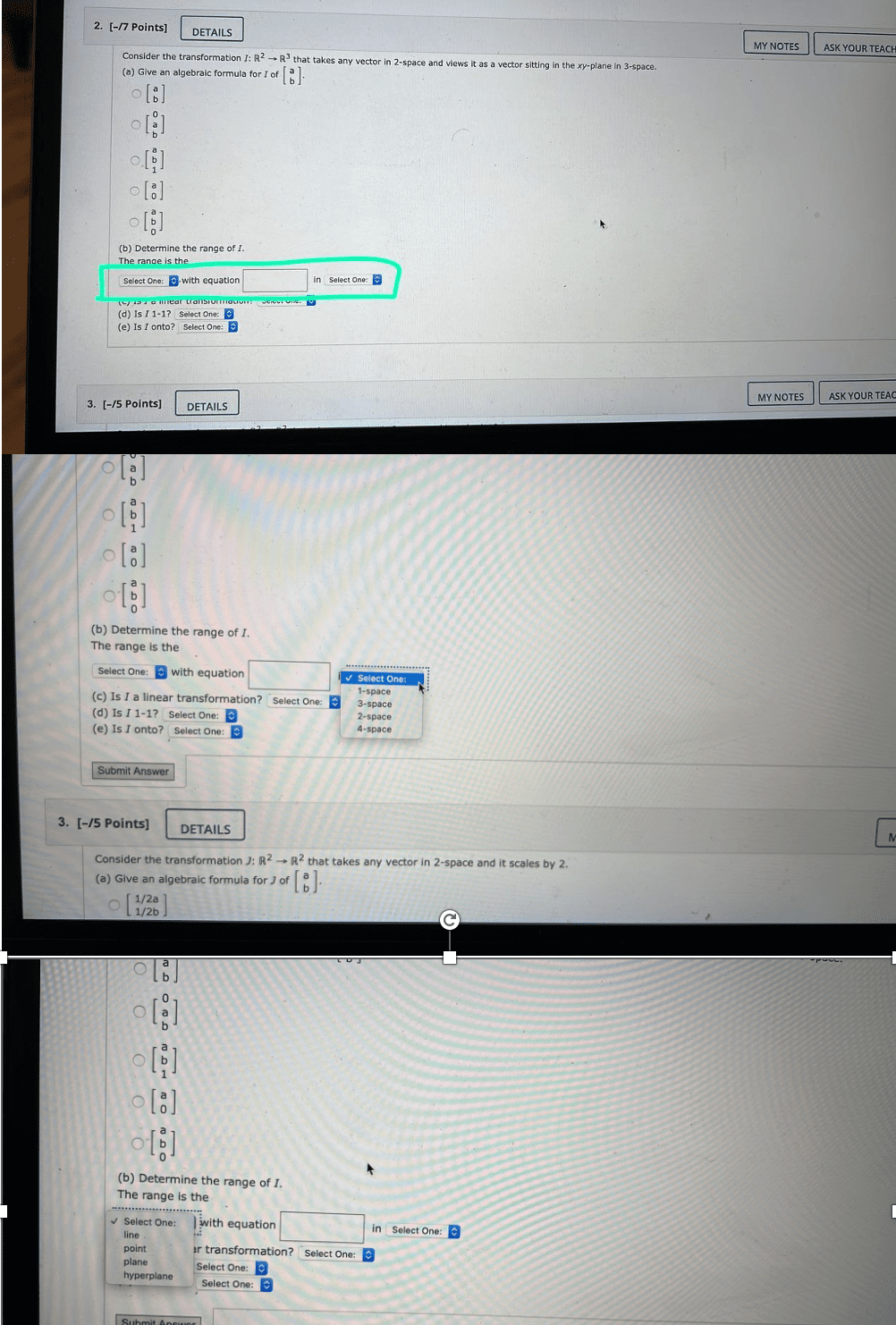 Solved 2. [-/7 Points] DETAILS Consider the transformation | Chegg.com