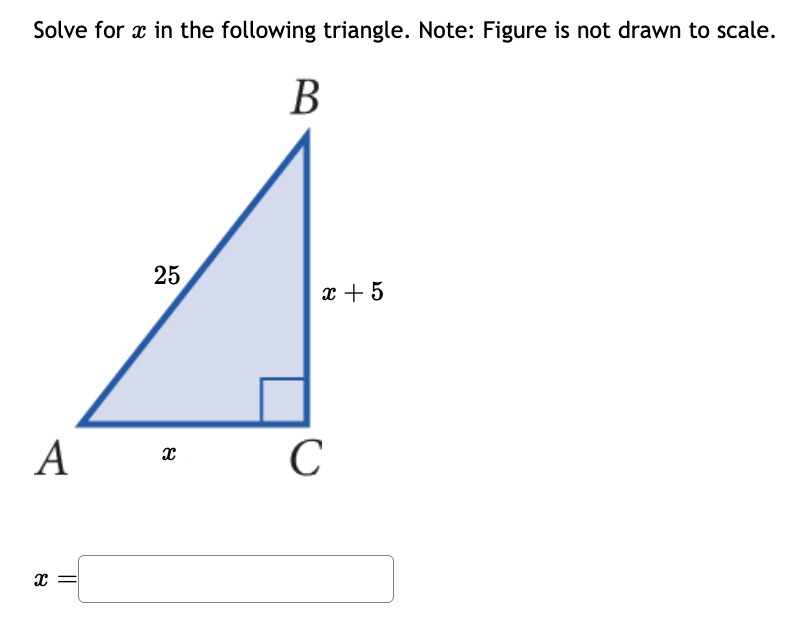Solved Solve for x in the following triangle. Note: Figure | Chegg.com