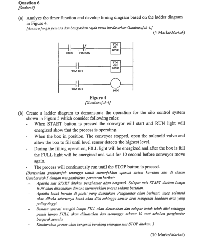 Question 6 [Soalan 6] (a) Analyze the timer function | Chegg.com