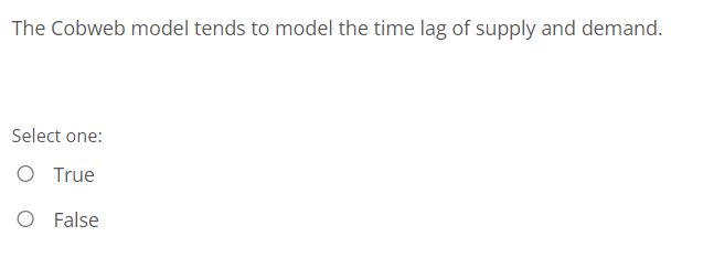 Solved The Cobweb model tends to model the time lag of | Chegg.com