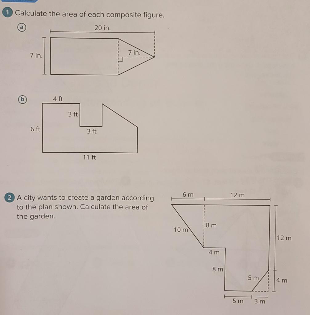 Solved Calculate the area of each composite figure. (a) A | Chegg.com