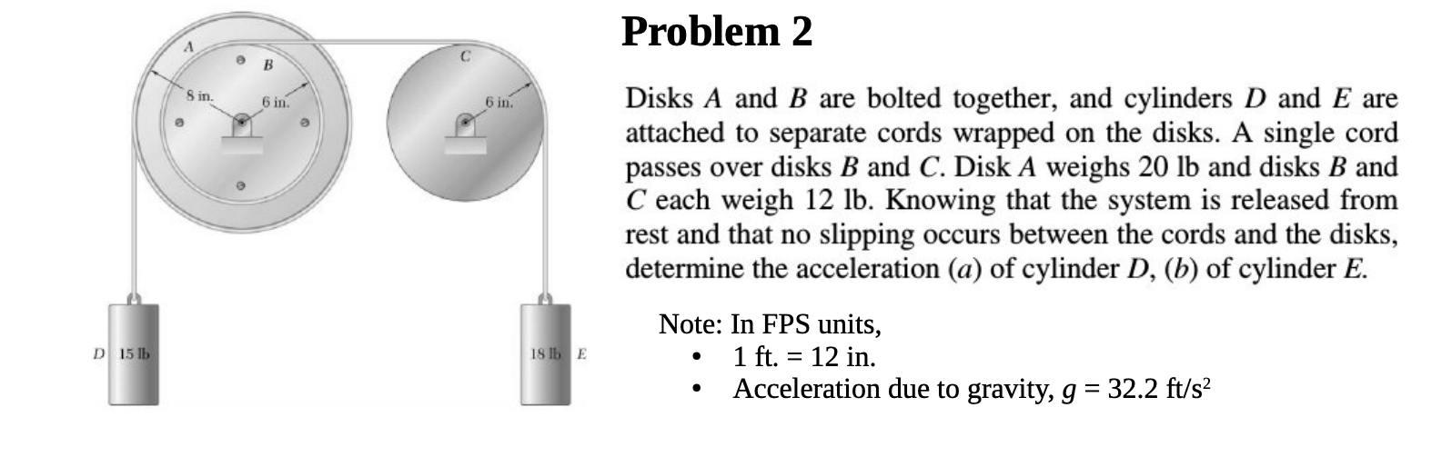 Solved Disks A and B are bolted together, and cylinders D | Chegg.com