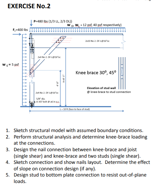 1. Sketch structural model with assumed | Chegg.com