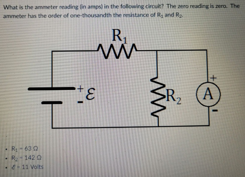 Solved What is the ammeter reading (in amps) in the | Chegg.com