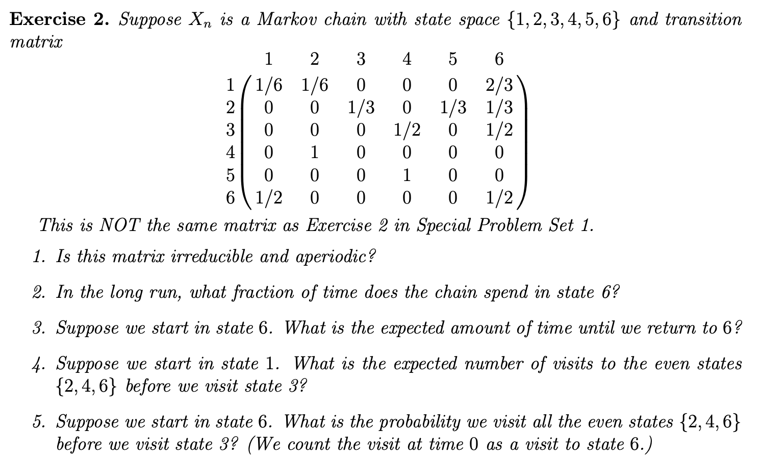 Exercise 2. Suppose Xn is a Markov chain with state | Chegg.com