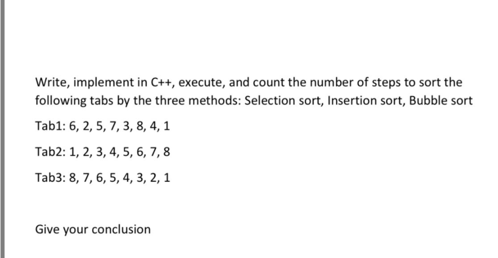 Solved Write, implement in C++, execute, and count the | Chegg.com