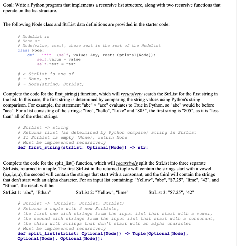 Solved Goal: Write a Python program that implements a | Chegg.com