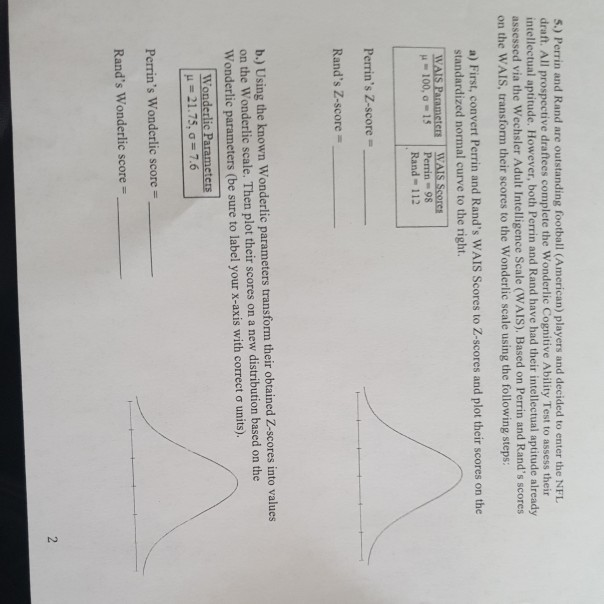 Solved 5.) Perrin and Rand are outstanding football | Chegg.com