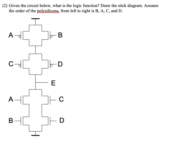 Solved (2) Given the circuit below, what is the logic | Chegg.com