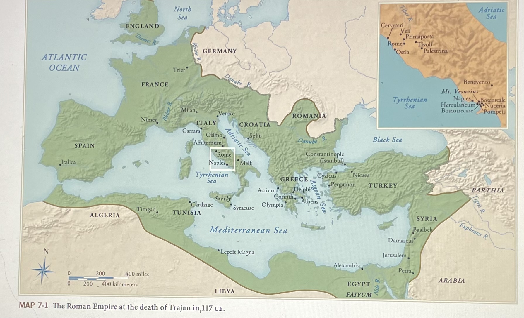 Look at Map 7-1 (Roman Empire at 117 CE). The most | Chegg.com