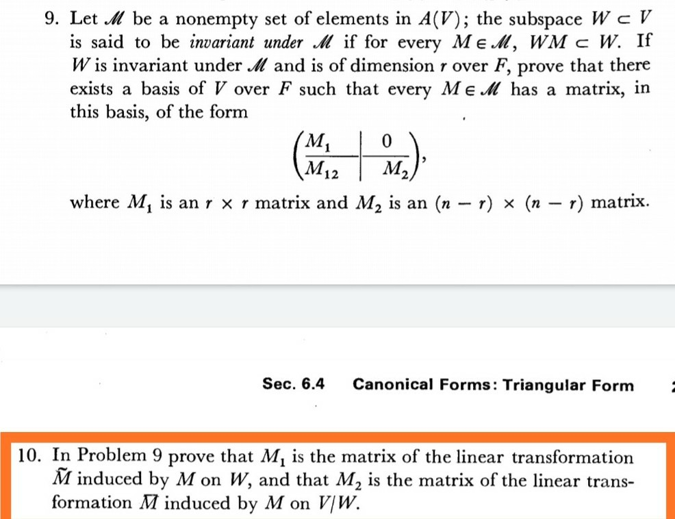 Solved 9. Let M be a nonempty set of elements in A(V); the | Chegg.com