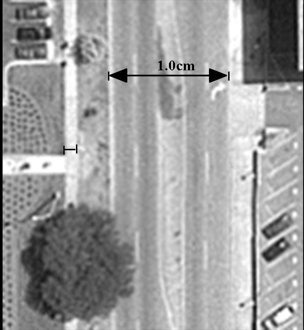 Solved 1. Calculate the real world width of the road, in | Chegg.com