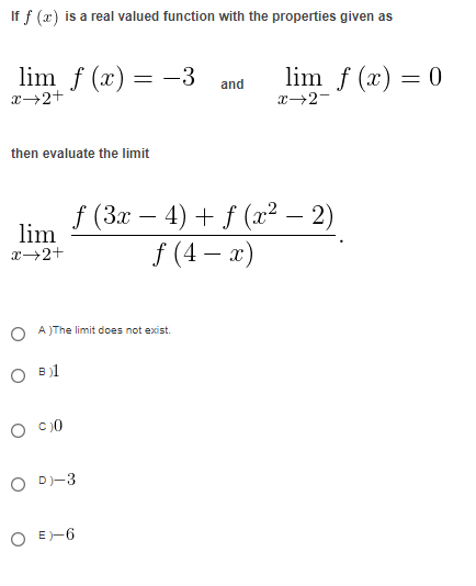 Solved If f(x) is a real valued function with the properties | Chegg.com