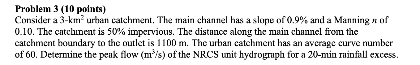 Solved Problem 3 (10 points) Consider a 3−km2 urban | Chegg.com