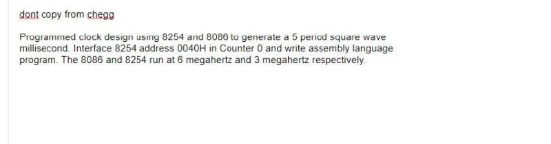 Solved dont copy from chegg Programmed clock design using | Chegg.com