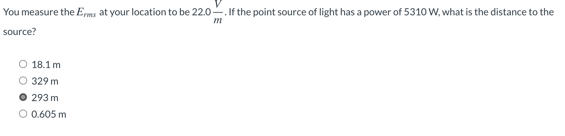 Solved You measure the Erms at your location to be 22.0—. If | Chegg.com