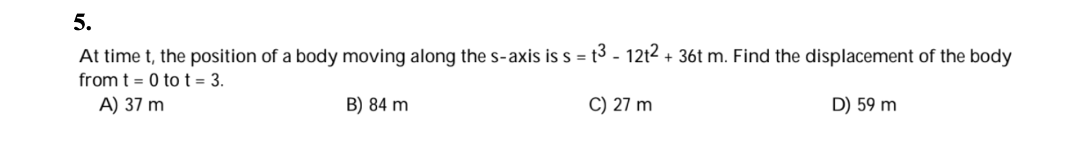 Solved At time t, the position of a body moving along the | Chegg.com