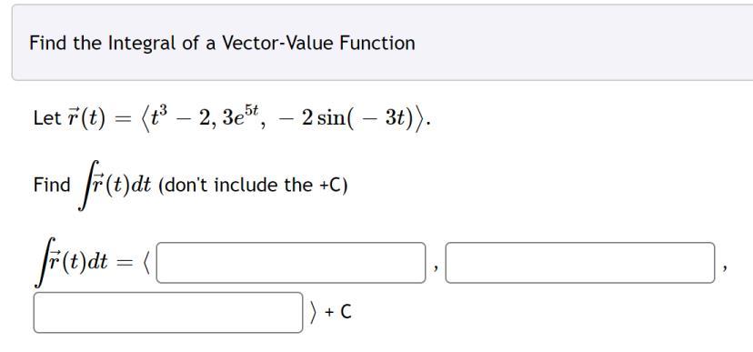 Solved Find the Integral of a Vector-Value Function Let | Chegg.com
