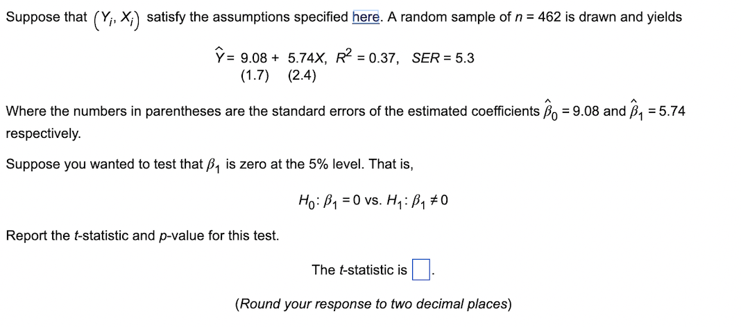 Solved Suppose that (Yi,Xi) satisfy the assumptions | Chegg.com