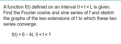 Solved A function f(t) defined on an interval 0 | Chegg.com