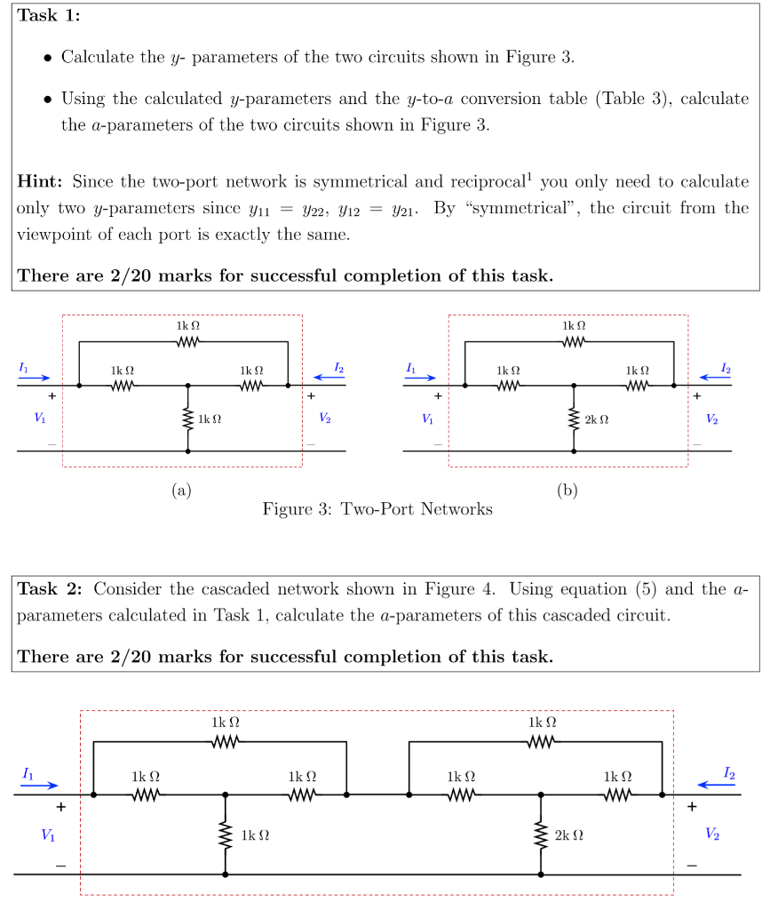 Solved Task 1: » Calculate the y- parameters of the two | Chegg.com