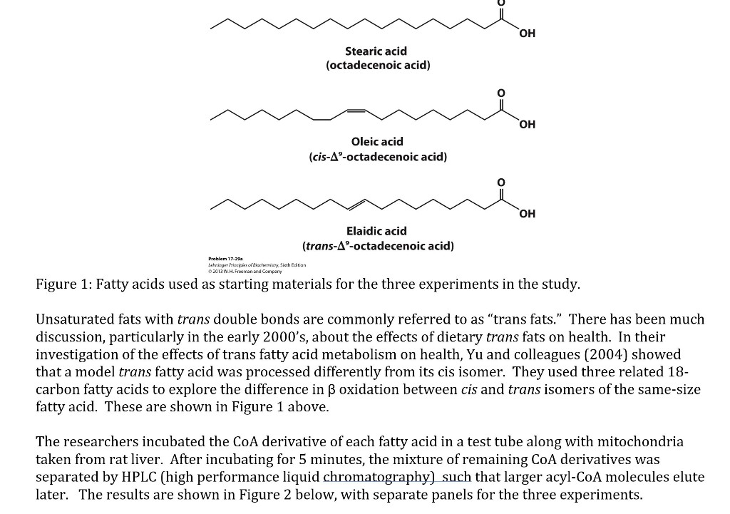 Solved OH Stearic acid (octadecenoic acid) ОН Oleic acid | Chegg.com