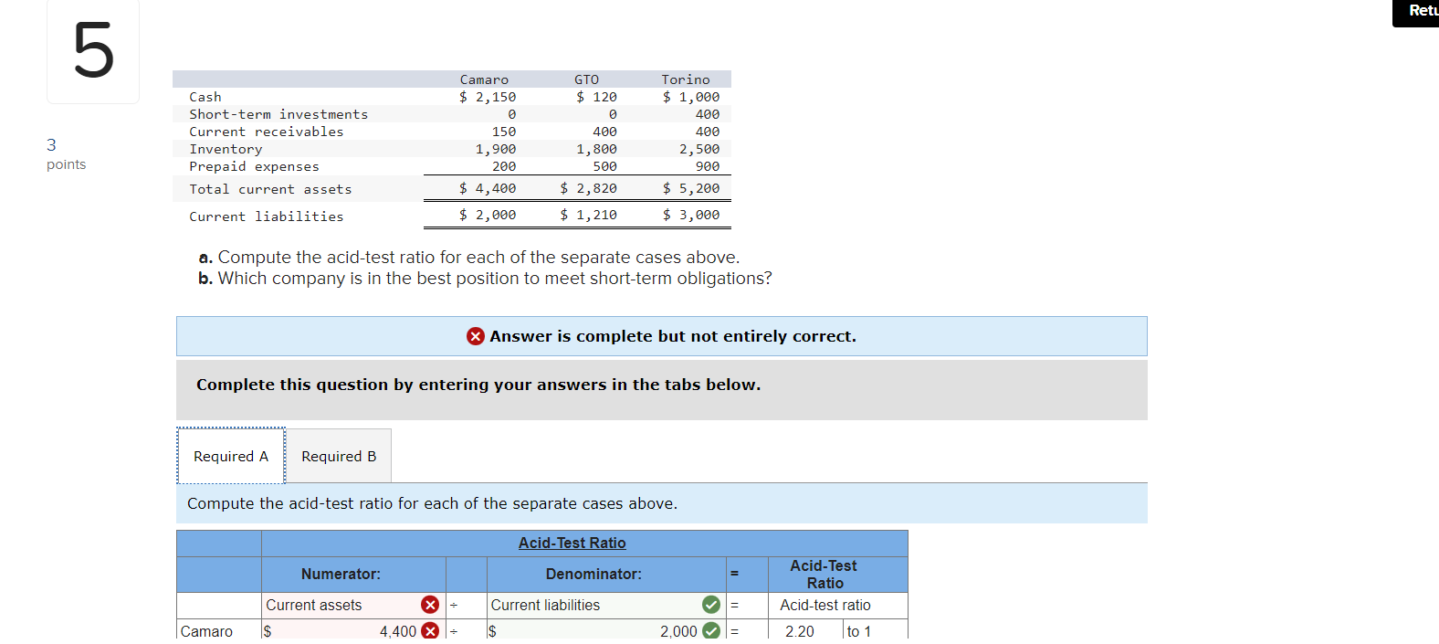 Solved a. Compute the acid-test ratio for each of the | Chegg.com