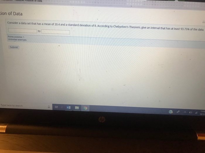 Solved ion of Data Consider a data set that has a mean of 20 | Chegg.com