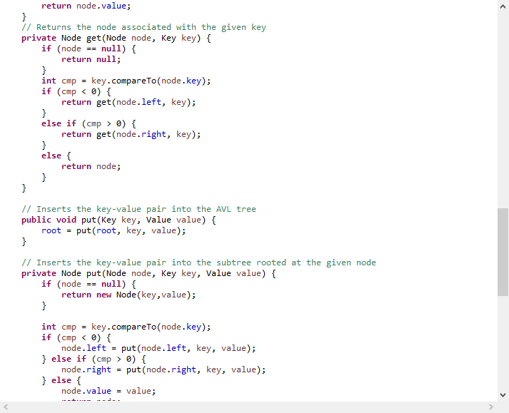 return node.value; // Returns the node associated | Chegg.com