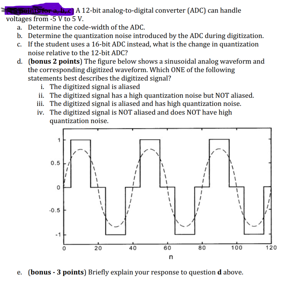 Solved A 12-bit analog-to-digital converter (ADC) can handle | Chegg.com