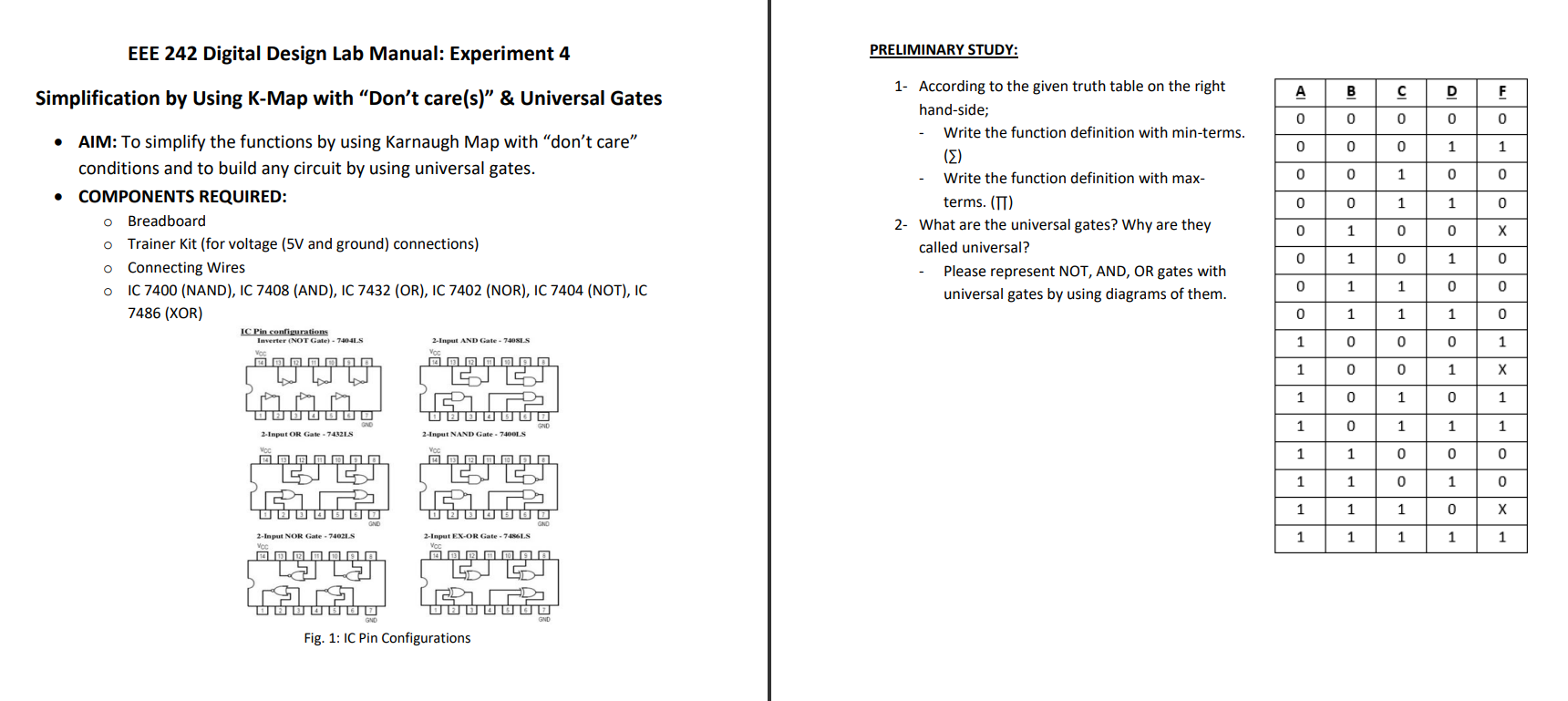 Solved EEE 242 Digital Design Lab Manual: Experiment 4 | Chegg.com