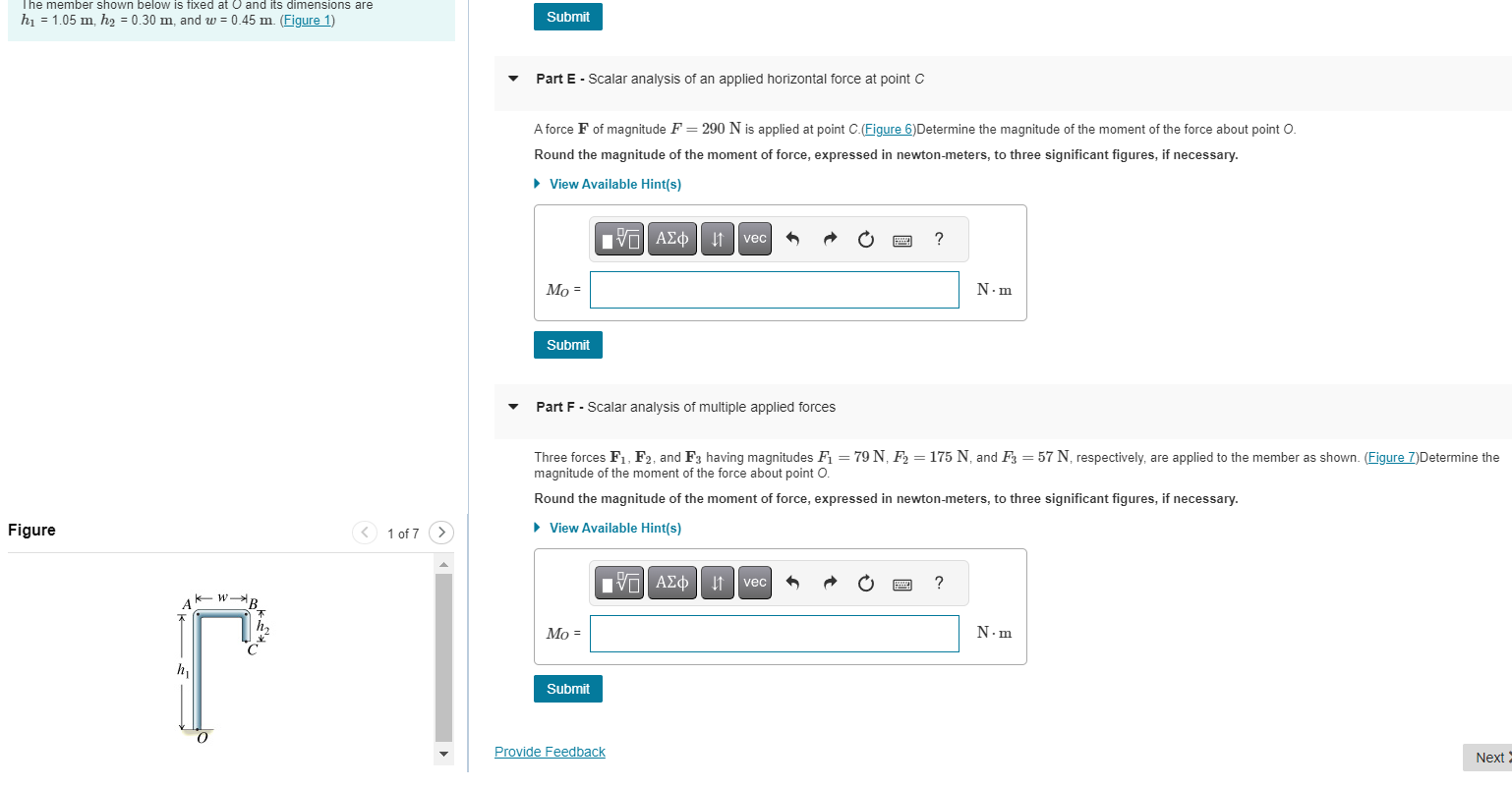 Solved Part A - Scalar analysis of an applied horizontal | Chegg.com