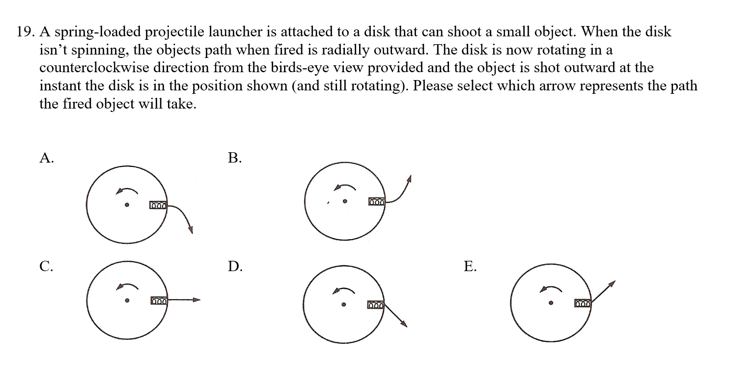 Solved 19. A spring-loaded projectile launcher is attached | Chegg.com
