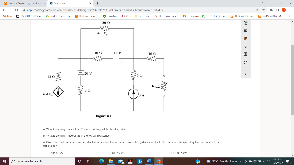 Solved C Electrical Engineering question X schoology X + I D | Chegg.com