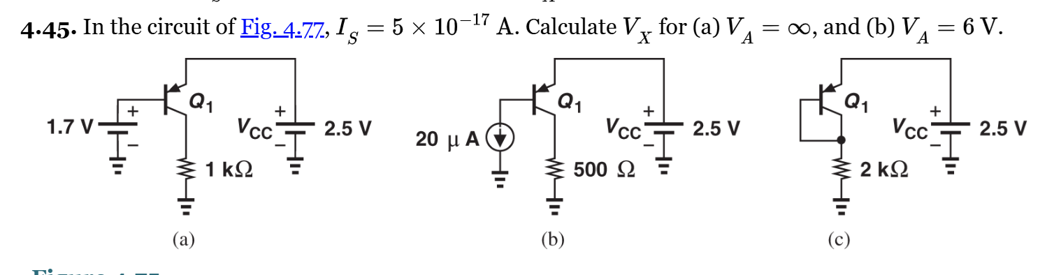 Solved 4.45. In ﻿the circuit of ﻿Fig.4.7.7, IS=5×10-17A. | Chegg.com