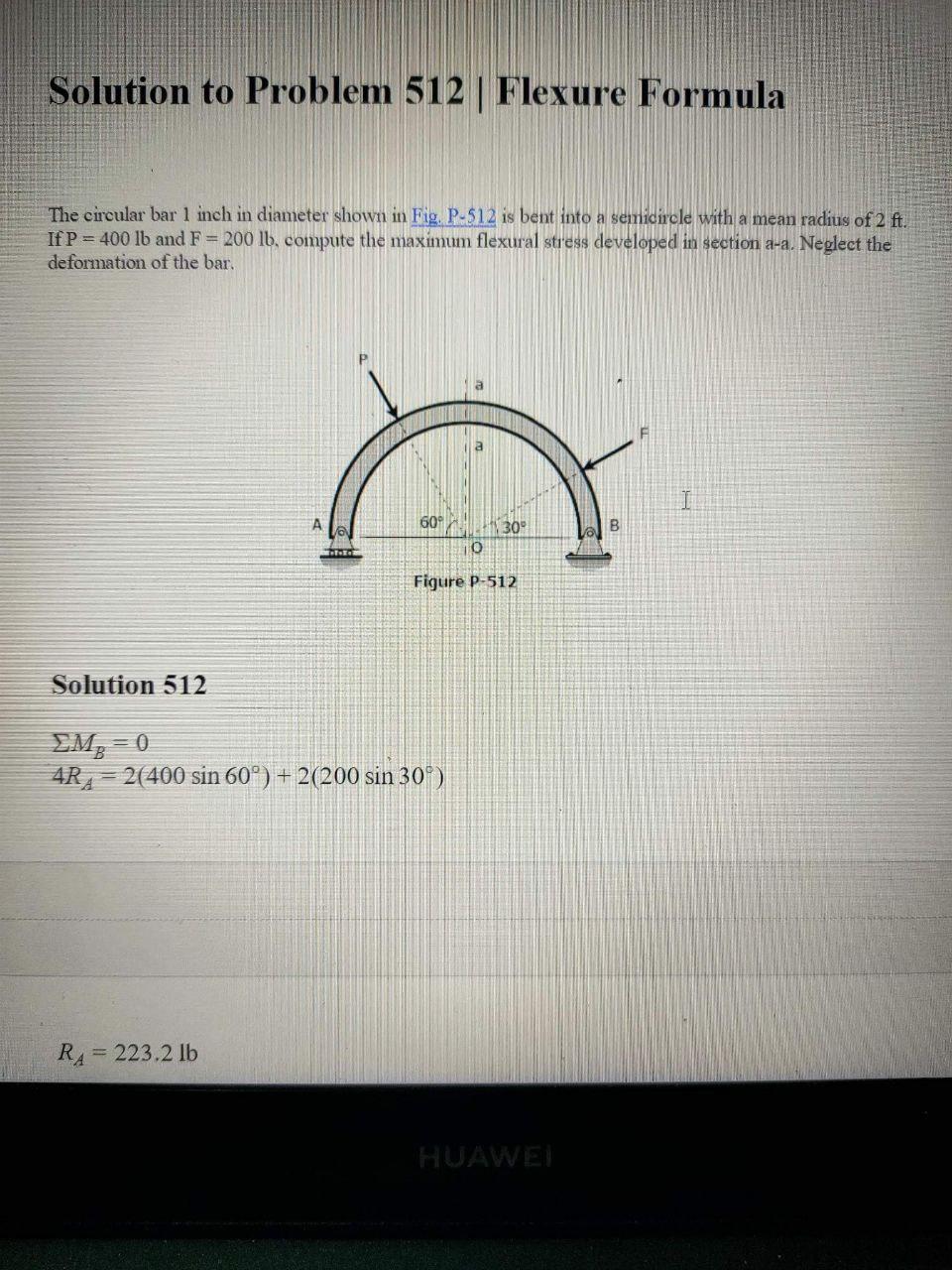 Solved Solution to Problem 512 | Flexure Formula The | Chegg.com