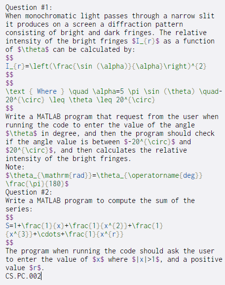 Solved $$ Question #1: When monochromatic light passes | Chegg.com