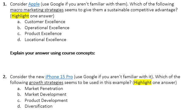 Solved Please answer these 2 questions and explain why the | Chegg.com