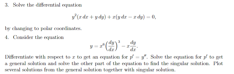 Solved 3. Solve the differential equation by changing to | Chegg.com