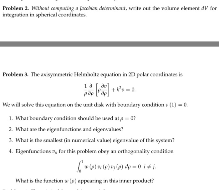 Solved Problem 2. Without computing a Jacobian determinant, | Chegg.com