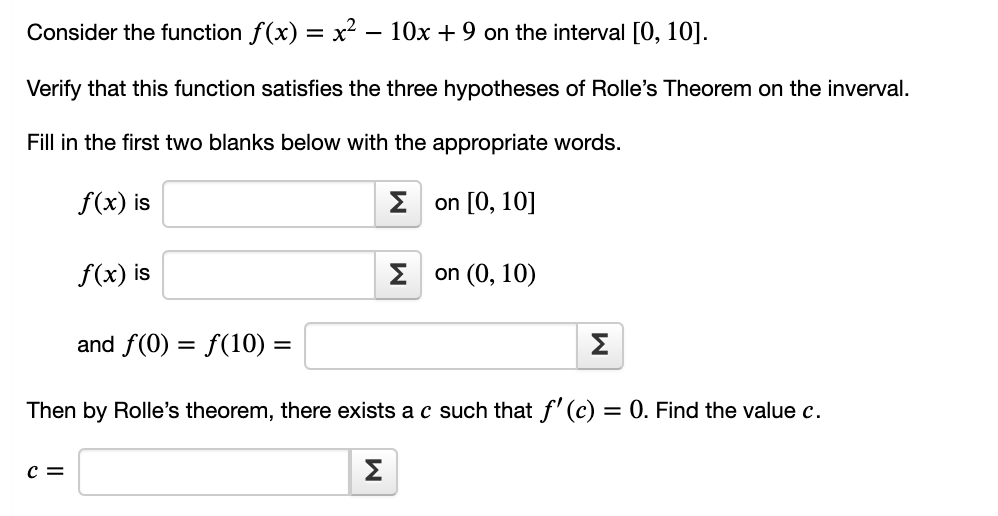 Solved Consider the function f(x) = x2 – 10x + 9 on the | Chegg.com