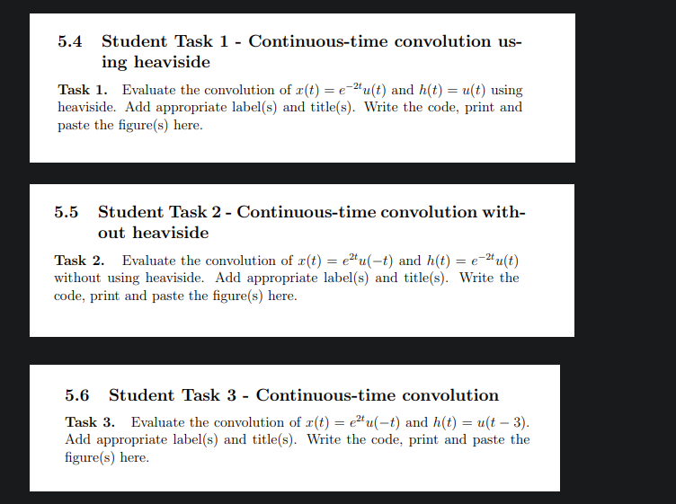 Solved 5.4 Student Task 1 - Continuous-time convolution us- | Chegg.com