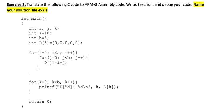Solved PLEASE HELP Translate the following C code to ARMv8 | Chegg.com