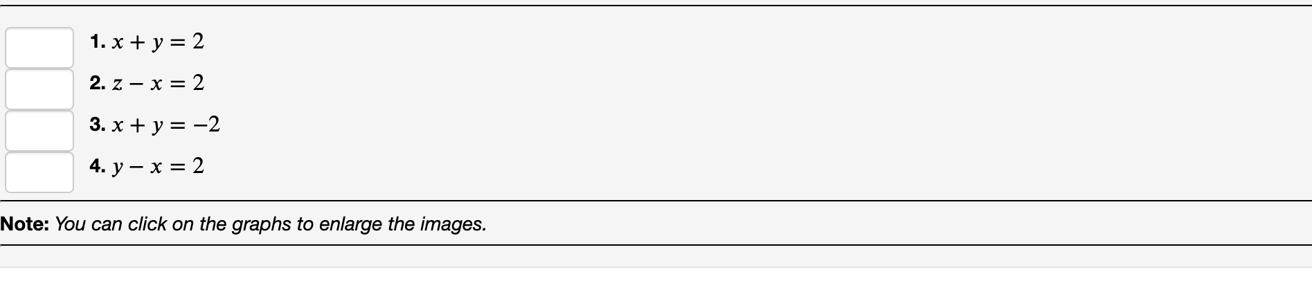 Solved (1 point) Match the ent Iations of the nlane with one | Chegg.com