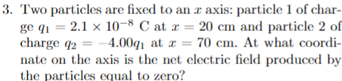 Solved Two particles are fixed to an x ﻿axis: particle 1 ﻿of | Chegg.com