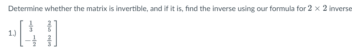 Solved Give me an example of Determine whether the matrix is | Chegg.com