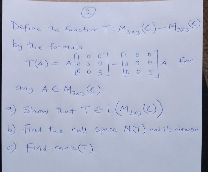 Solved 2 Define the function T: Max: (C) – Max) by the | Chegg.com